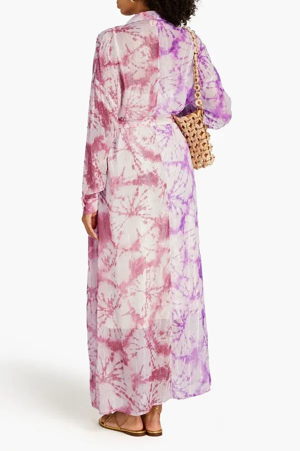 Rococo Sand Tiedyed Metallic Georgette Maxi Dress