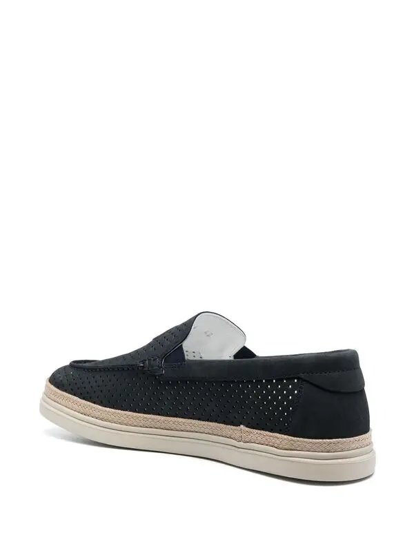 Casadei Nabuk Perforated-leather Espadrilles - Blue