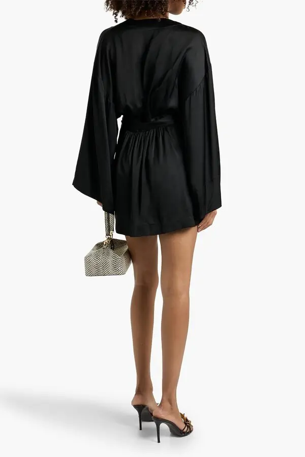 Dries Van Noten Satin Mini Wrap Dress