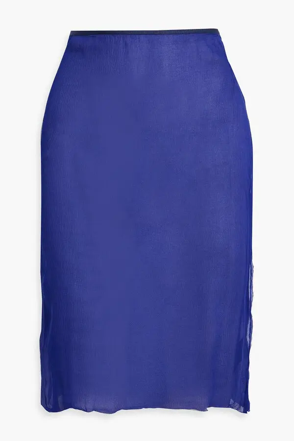 Dries Van Noten Silk-crepon Skirt - Indigo