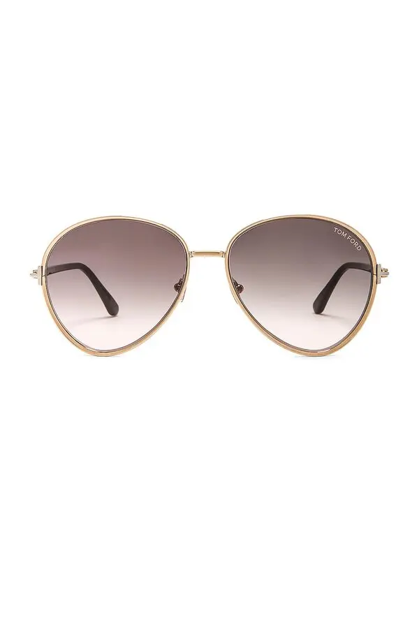 TOM FORD Rio Aviator Sunglasses - Shiny Rose Gold