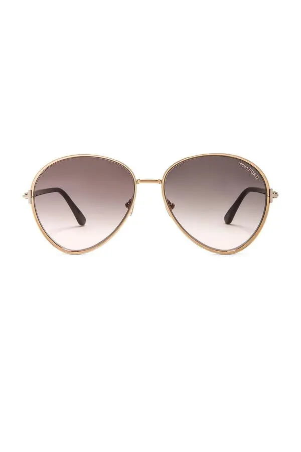 TOM FORD Rio Aviator Sunglasses - Shiny Rose Gold
