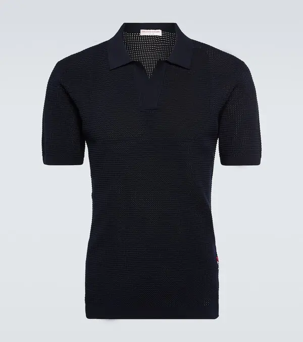 Orlebar Brown Roddy Knit Polo Shirt - Blue