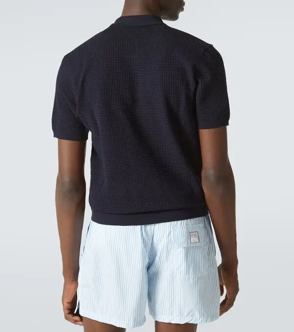 Orlebar Brown Roddy Knit Polo Shirt - Blue