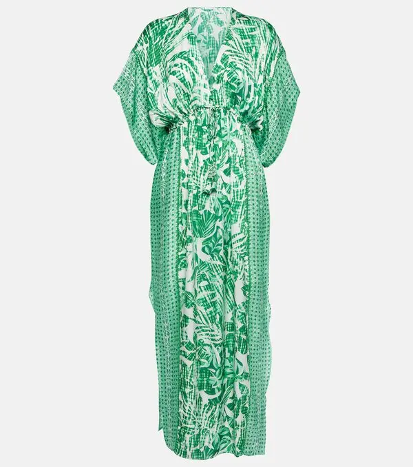 Poupette St Barth Amaya Printed Kaftan - Green