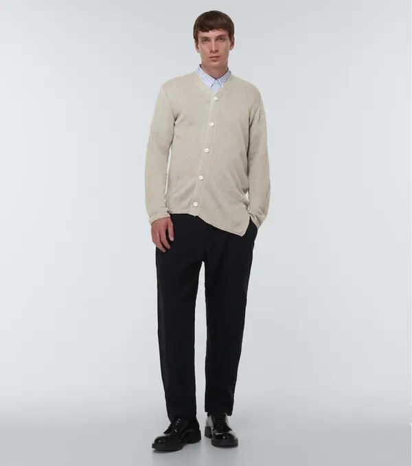 Comme Des Garçons Homme Deux Asymmetrical Linen Cardigan