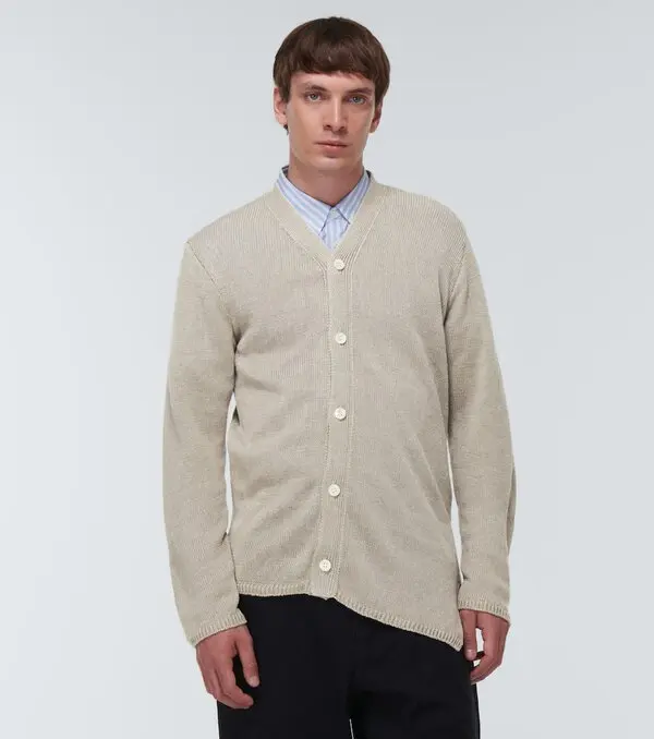 Comme Des Garçons Homme Deux Asymmetrical Linen Cardigan