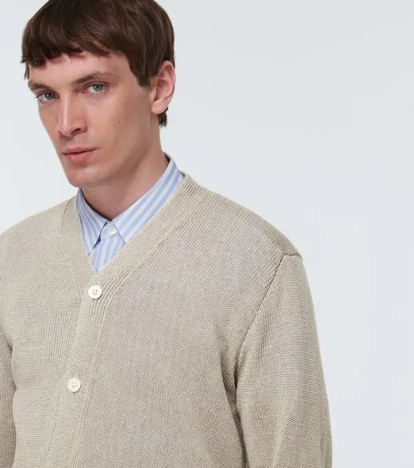 Comme Des Garçons Homme Deux Asymmetrical Linen Cardigan