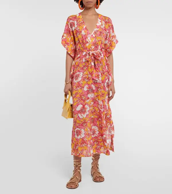 Poupette St Barth Andrea Floral Kaftan - Multicoloured