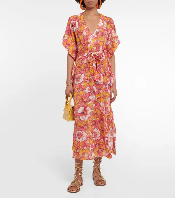 Poupette St Barth Andrea Floral Kaftan - Multicoloured