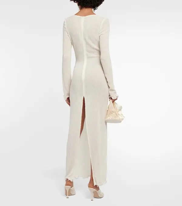 Magda Butrym Embellished Crêpe Maxi Dress - White