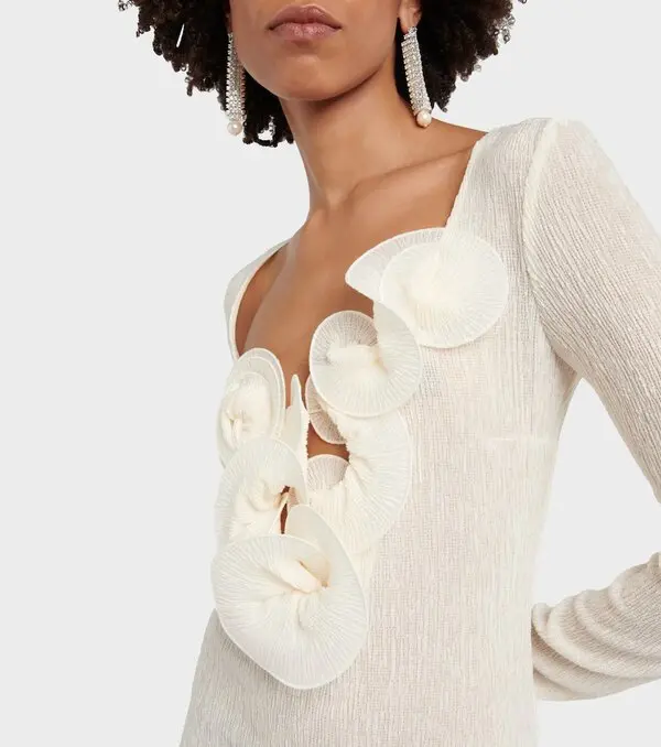 Magda Butrym Embellished Crêpe Maxi Dress - White