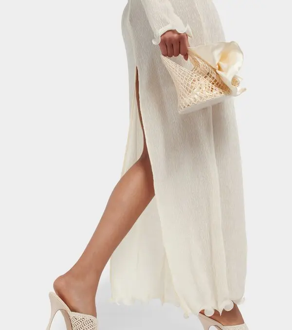 Magda Butrym Embellished Crêpe Maxi Dress - White