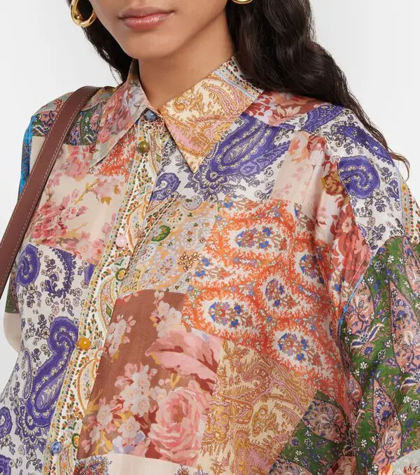 Zimmermann Devi Patchwork Silk Shirt