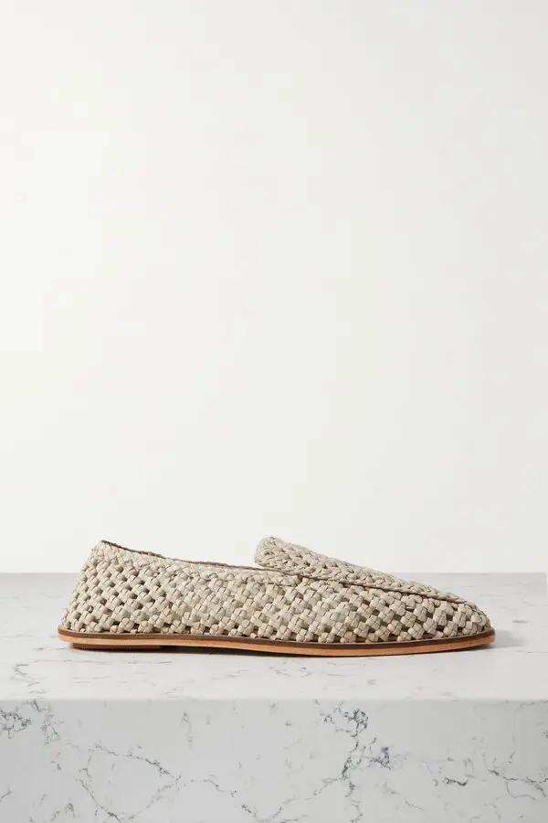 ST. AGNI Net Sustain Macramé Leather Loafers