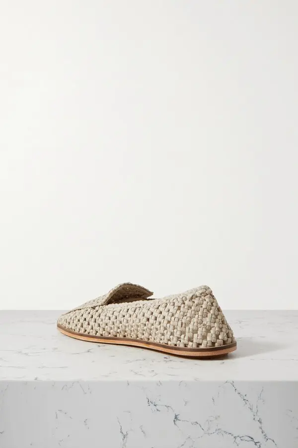 ST. AGNI Net Sustain Macramé Leather Loafers