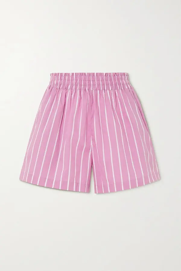 Faithfull The Brand Net Sustain Elva Striped Cotton Shorts