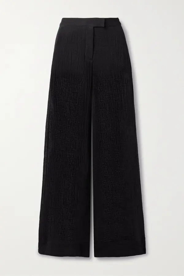 Lisa Marie Fernandez Net Sustain Linen-blend Gauze Wide-leg Pants