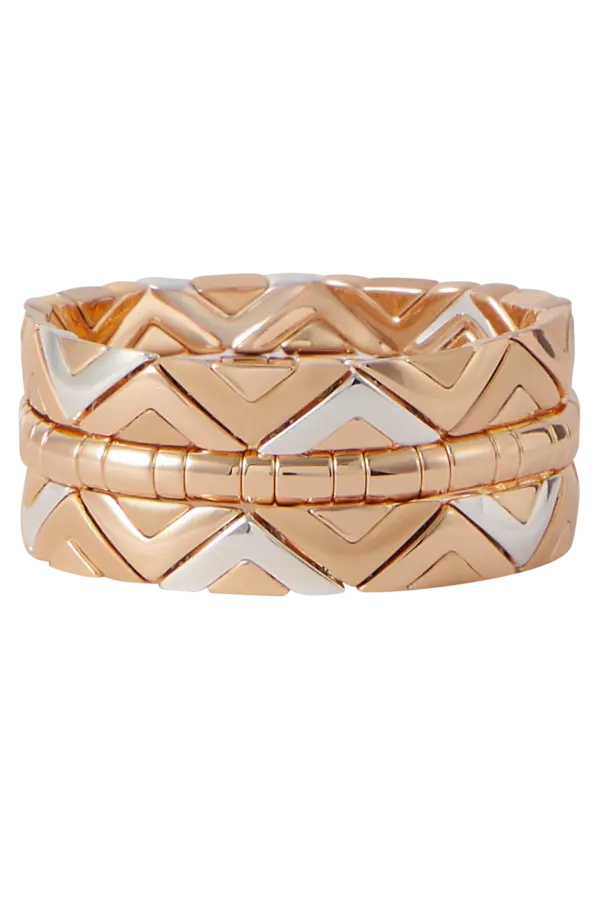 ROXANNE ASSOULIN Puzzled Set Of Three Gold- And Silver-tone Bracelets