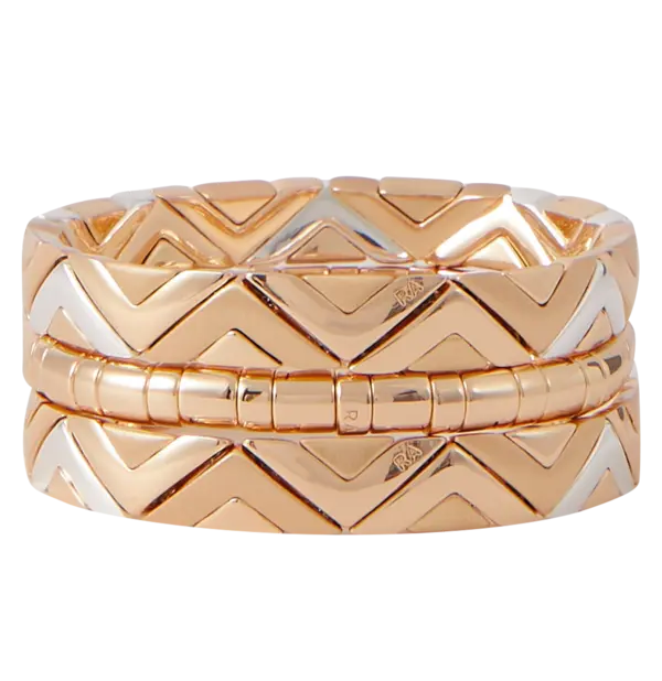 ROXANNE ASSOULIN Puzzled Set Of Three Gold- And Silver-tone Bracelets