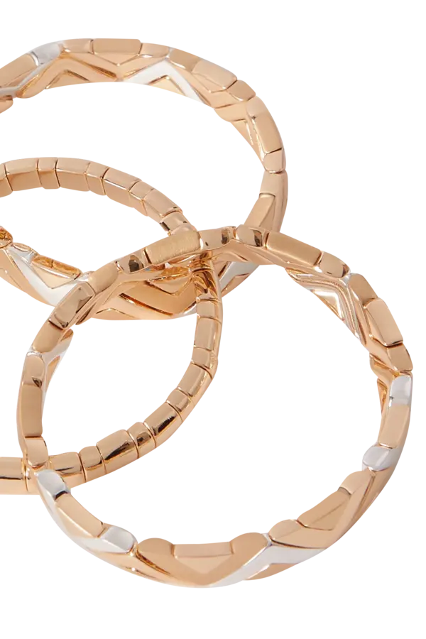 ROXANNE ASSOULIN Puzzled Set Of Three Gold- And Silver-tone Bracelets