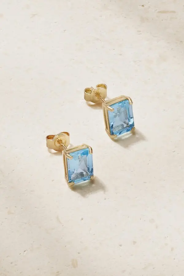 Mateo 14-karat Topaz Stud Earrings - Gold