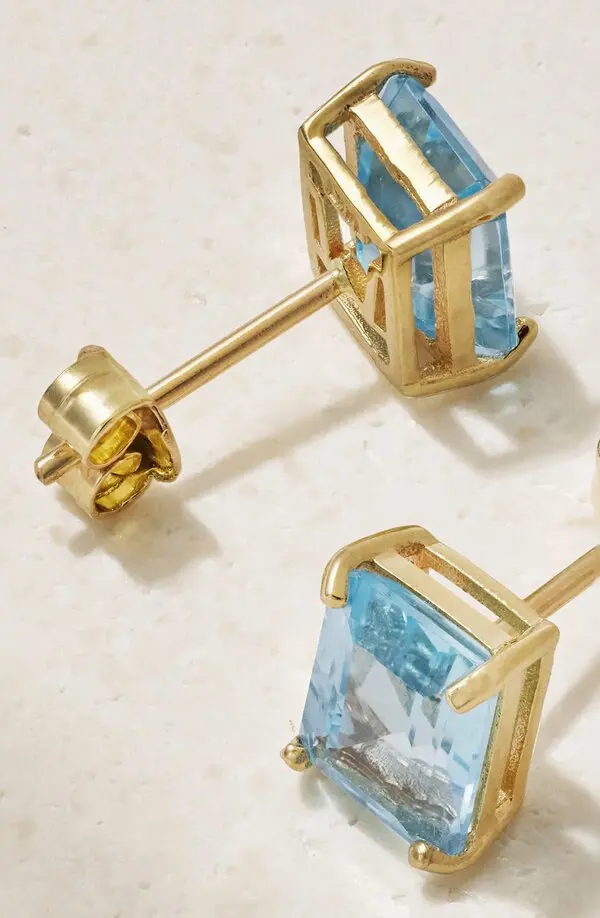 Mateo 14-karat Topaz Stud Earrings