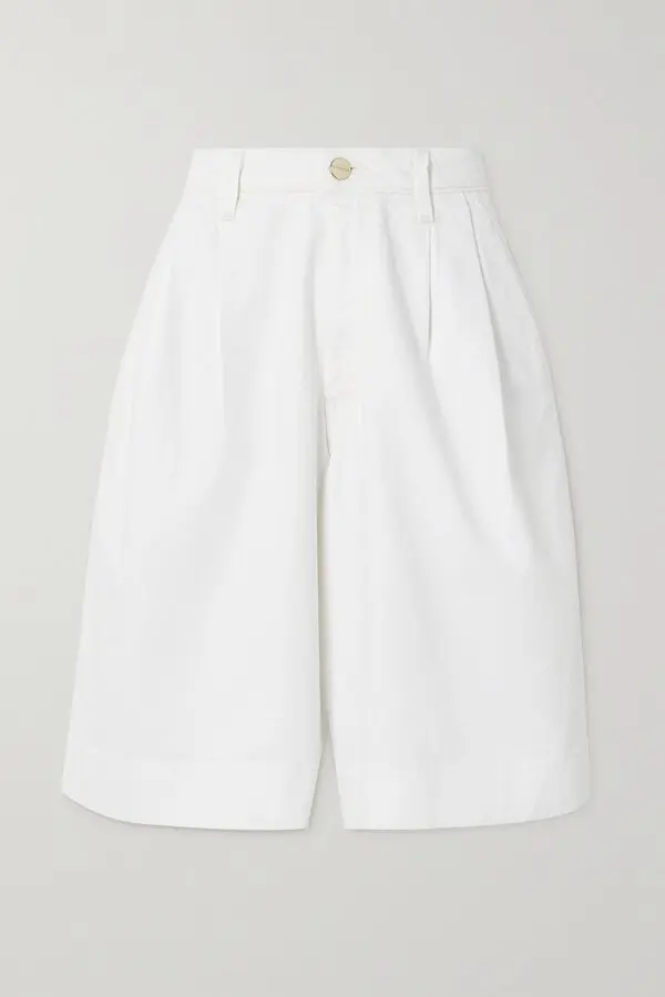 GOLDSIGN Net Sustain The Scout Pleated Organic Denim Shorts