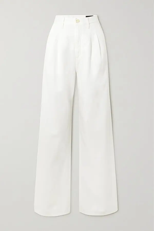 GOLDSIGN Net Sustain The Edgar Pleated High-rise Wide-leg Jeans