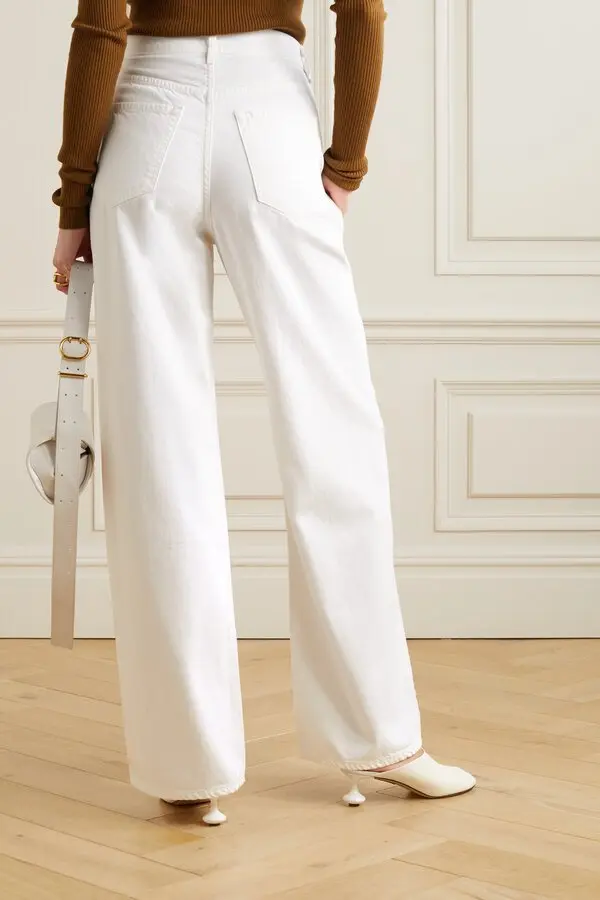 GOLDSIGN Net Sustain The Edgar Pleated High-rise Wide-leg Jeans