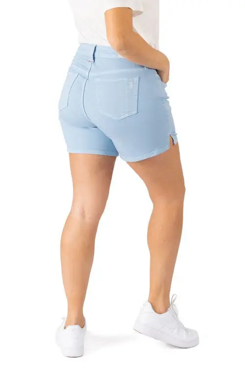 SLINK JEANS Side Vent Denim Shorts - Cerulean