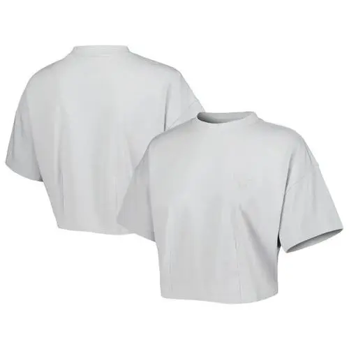 LUSSO Chicago Bulls Nola Faded Tonal Cropped T-shirt - Gray
