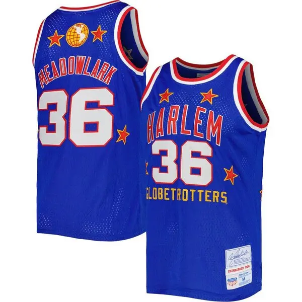 RINGS & CRWNS Meadowlark Lemon Harlem Globetrotters Swingman Jersey - Royal