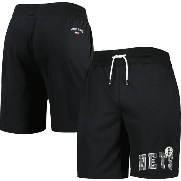 Tommy Hilfiger Brooklyn Nets Mike Mesh Basketball Shorts - Black