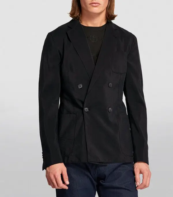 Giorgio Armani Silk-blend Double-breasted Blazer
