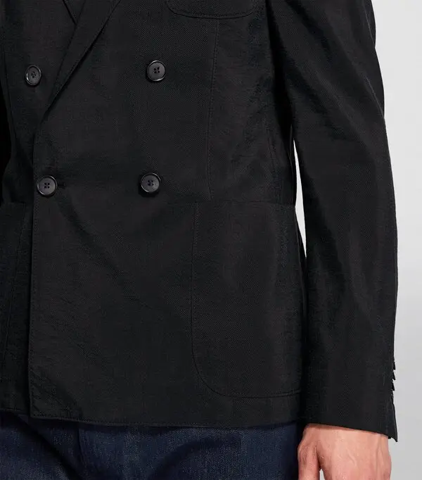 Giorgio Armani Silk-blend Double-breasted Blazer