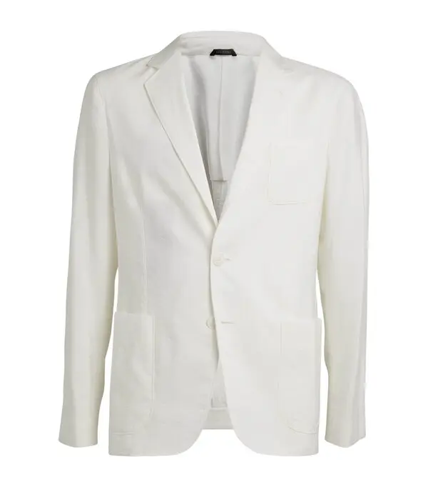 Giorgio Armani Silk-blend Single-breasted Blazer - White