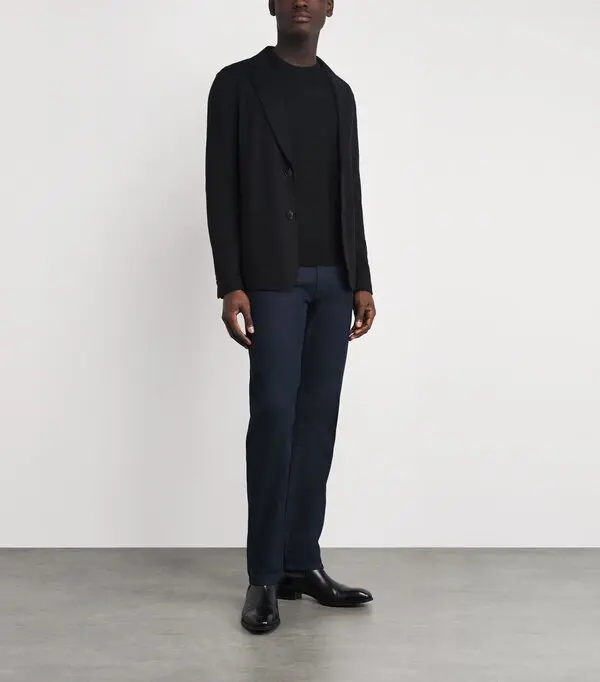Giorgio Armani Stretch-cotton-blend Chinos - Blue