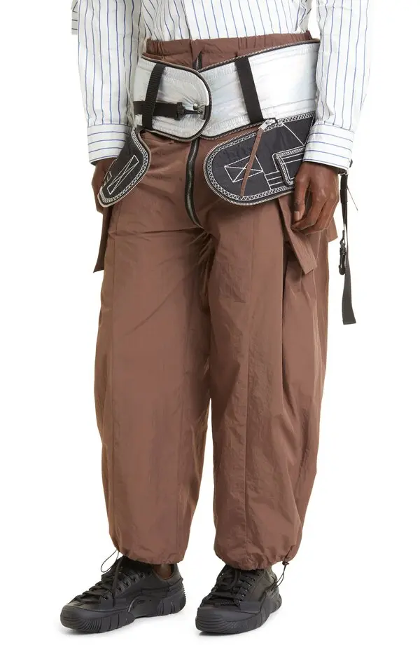 Craig Green Packable Nylon Taffeta Trousers In Brown - 60% Off