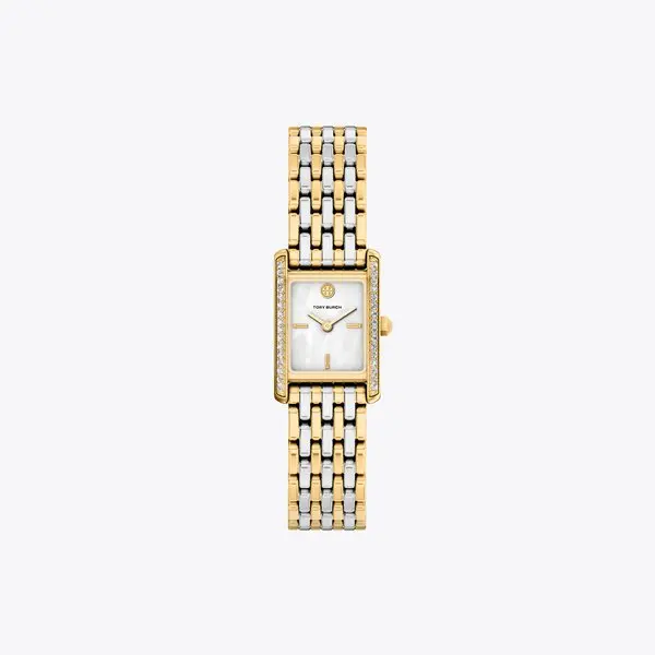 Tory Burch Mini Eleanor Double Wrap Watch - Mop/stones/two-tone