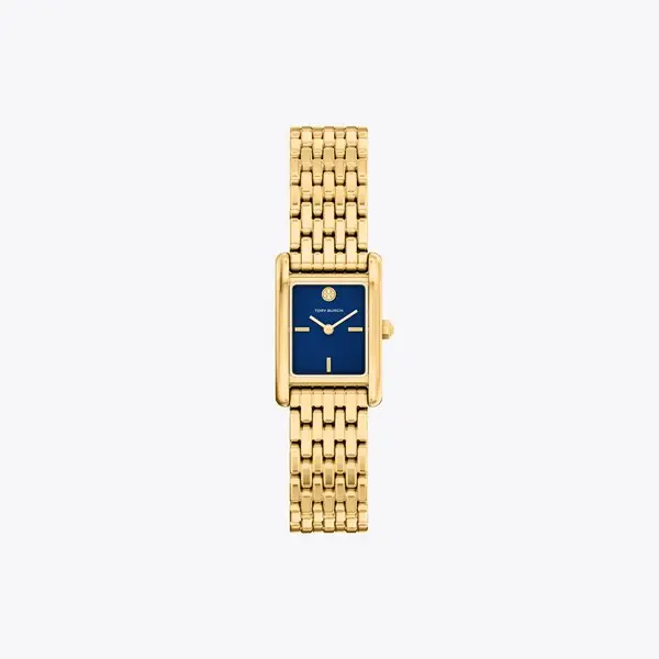 Tory Burch Mini Eleanor Double Wrap Watch - Navy/gold