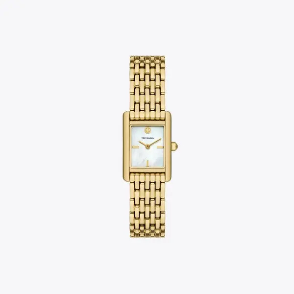 Tory Burch Mini Eleanor Double Wrap Watch - White Mop/gold