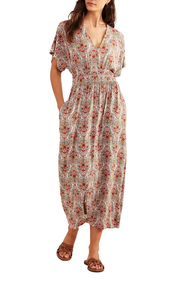 Boden Smocked Waist Maxi Dress