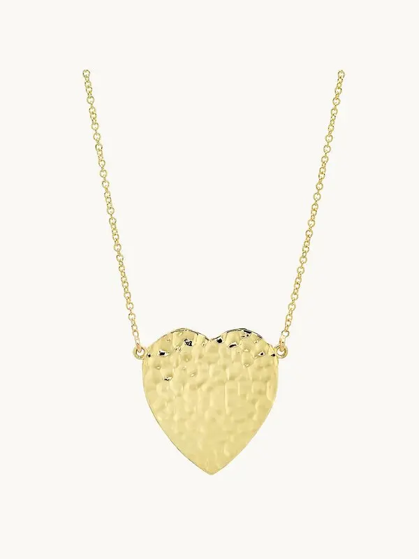 JENNIFER MEYER Hammered Heart Necklace - 18k Yellow Gold