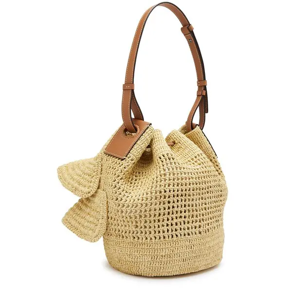 Loewe Balloon Ruffled Raffia Basket Bag