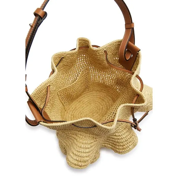 Loewe Balloon Ruffled Raffia Basket Bag