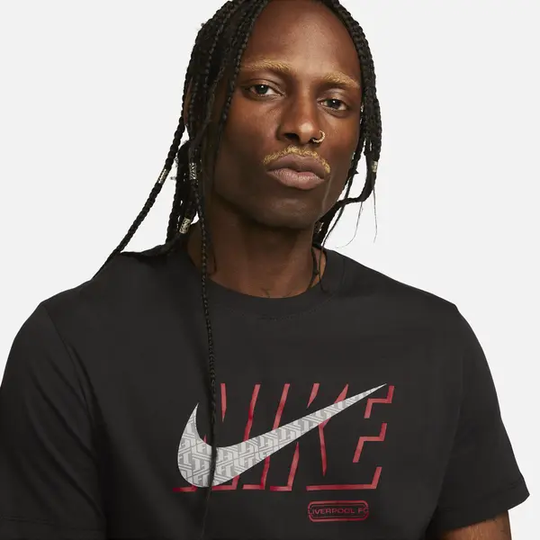 Nike Liverpool Swoosh Soccer T-Shirt - Black | Editorialist