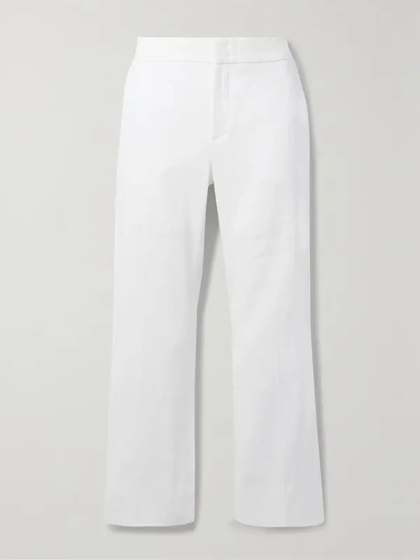 Another Tomorrow Cropped Hemp-blend Flared Pants