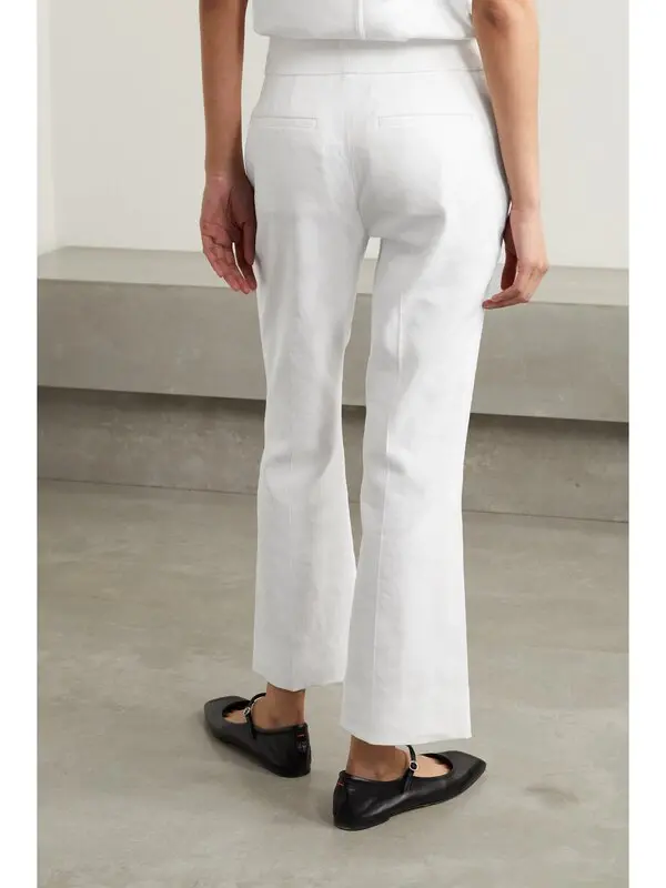 Another Tomorrow Cropped Hemp-blend Flared Pants
