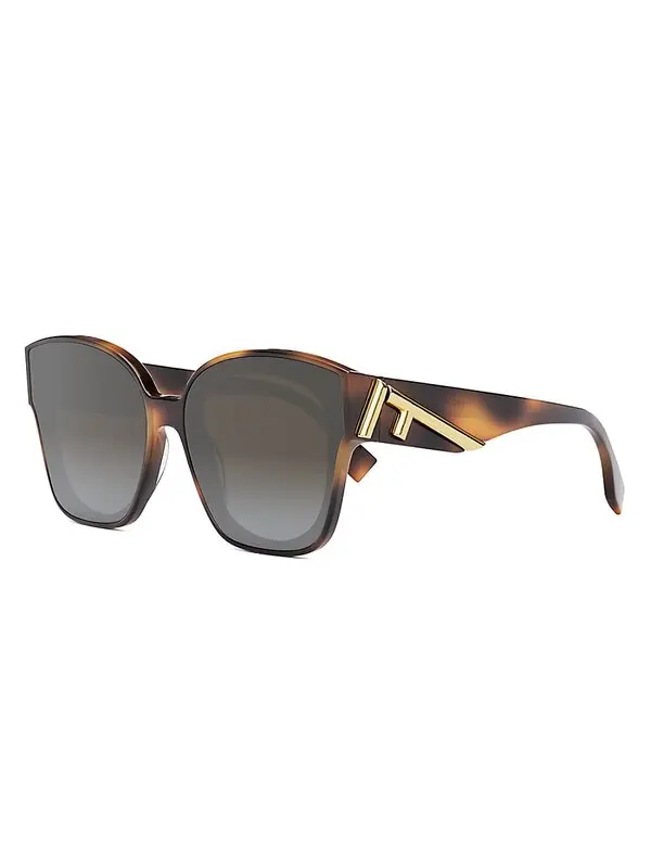 Fendi First 63mm Square Sunglasses - Havana